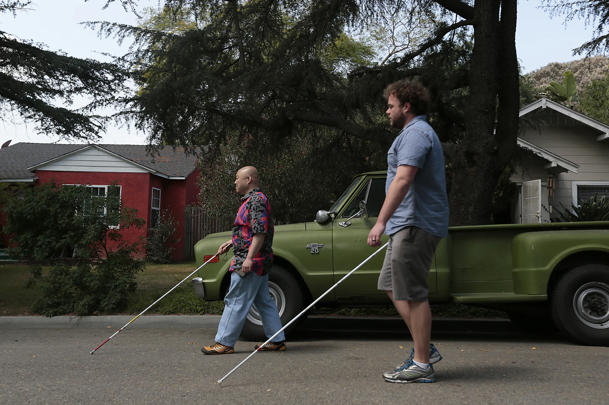 Blind people clicking through to "see" the world through sonar