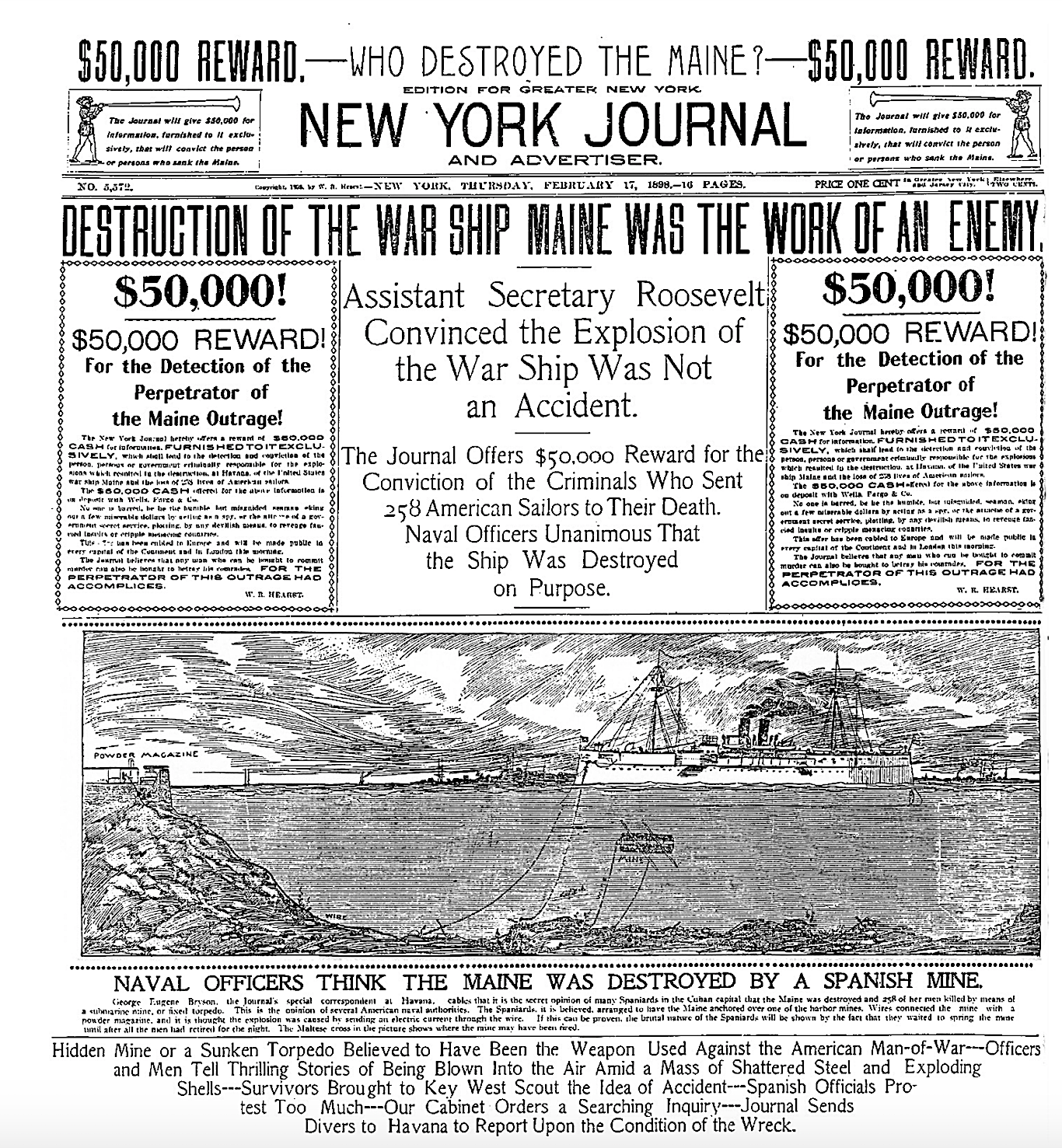 Time Machine: New York Journal covers the USS Maine explosion (1898)