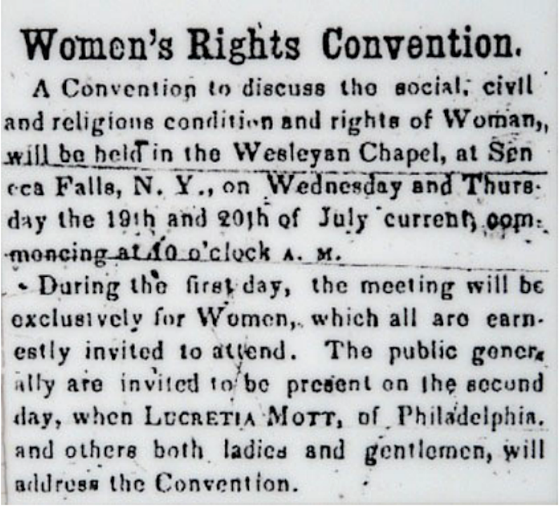 Primary Sources: Declaration of Sentiments at the Women's Rights Convention